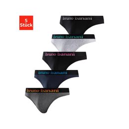 Bruno Banani Herren String Packung, 5 Stk. mit Streifen Logo Webbund bunt XL, 5 Stk.