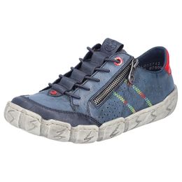 Rieker Damen Sneaker Freizeitschuh, Halbschuh, Schlupfschuh, mit bunter Ziernaht blau 40