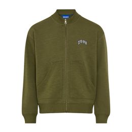 Hugo Herren Hugo Sweatjacke &raquo;Nuvojack&laquo; Stehkragen Metallrei&szlig;verschluss, reine Baumwolle gr&uuml;n XXL