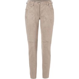 MAC Damen MAC 5-Pocket-Hose &raquo;MACSLIM&laquo; Veloursqualit&auml;t aus elastischem Material beige 40, L&auml;nge 34