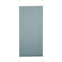 K-home Plissee &raquo;Klemmfix Pisa&laquo; verdunkelnd energiesparend ohne Bohren verspannt blau Obermaterial: 100% Polyester 210cm, zweiseitig verschiebbar, 80cm
