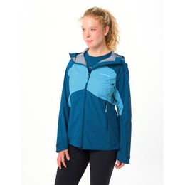 Vaude Damen Vaude Regenjacke &raquo;WOMEN'S SIMONY 2,5L JACKET V&laquo; mit Kapuze mit Kapuze, wasserdicht, winddicht, atmungsaktiv, Regular Fit, Langarm blau 40