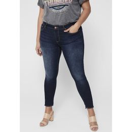 Only Carmakoma Damen Only CARMAKOMA Skinny-fit-Jeans &raquo;CARWILLY REG SK ANK JNS&laquo; in washed-out Optik blau 52, L&auml;nge 32