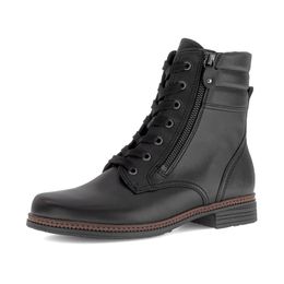 Gabor Damen Schn&uuml;rstiefelette , Blockabsatz, Schn&uuml;rboots mit Zierrei&szlig;verschluss an der Au&szlig;enseite schwarz 38