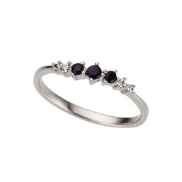 Firetti Damen Goldring &raquo;Schmuck Geschenk Gold 585 Damenring Goldring Edelstein Farbstein&laquo; mit Saphir - mit Brillanten blau 18, 0,06 P2 = erkennbare 