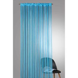 Weckbrodt-Gardinen Fadenvorhang &raquo;Rebecca&laquo; Multifunktionsband 1 Stk. tlg. Fadengardine, Insektenschutz, transparent, k&uuml;rzbar, Store blau Polyester 160cm, 