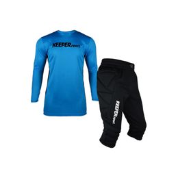KEEPERsport Trainingsanzug Jungen Gr&ouml;&szlig;e 140 blau / schwarz / wei&szlig;