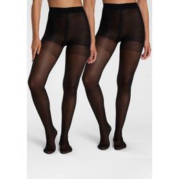 Sarlini Damen Shaping-Strumpfhose 40 DEN 2 Stk. Shape-Strumpfhose mit elegantem Satinglanz schwarz M
