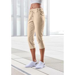 Lascana Damen Lascana Caprileggings mit seitlichen Taschen, Loungewear beige 38, N-Gr