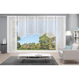 Home Wohnideen Schiebegardine &raquo;JENNA&laquo; Klettband 6 Stk. tlg. Schiebevorhang Jacquard Set wei&szlig; Polyester 245cm, Klettband, 57cm