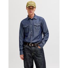 Jack & Jones Jack & Jones Herren Langarmhemd &raquo;JJESHERIDAN SHIRT L/S NOOS&laquo; mit angesetzter Brusttasche blau XS, N-Gr