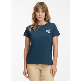 Ragwear Damen T-Shirt &raquo;ADORI PP&laquo; mit Print, aus Baumwolle, Regular Fit, Rundhalsausschnitt, Kurzarm blau 3XL