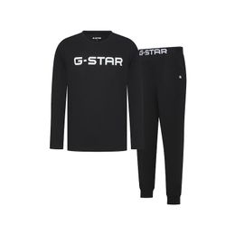 G-Star Raw G-Star Herren G-STAR Pyjama &raquo;STONE, LONG SLEEVE T-SHIRT & CUFFED PANTS SLEEP SET&laquo; Set, 2 tlg. in elastischer Baumwoll-Qualit&auml;t, Regular Fit S
