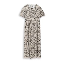 Tom Tailor Denim Kleid Damen Gr&ouml;&szlig;e 38 hellbeige / schwarz Sommerkleid