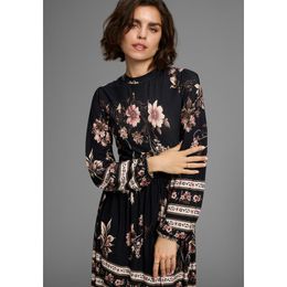 Laura Scott Damen Jerseykleid Ohne Tasche Ohne Taschen gebl&uuml;mtes Design, aus Single Jersey schwarz 38, N-Gr