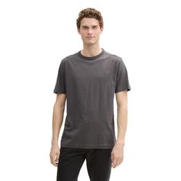 Tom Tailor Herren Tom Tailor T-Shirt mit Logo Stickerei grau S