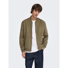 Only & Sons Only & Sons Herren ONLY & SONS Blouson &raquo;ONSLUCAS FAKE SUEDE BOMBER OTW&laquo; Polyester, regular fit braun XXL