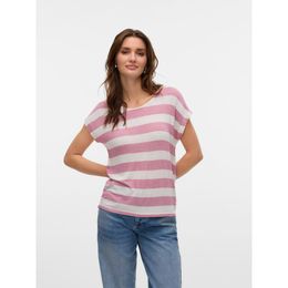 V&eacute;ro Moda Vero Moda Damen Kurzarmshirt &raquo;VMWIDE STRIPE SL TOP GA JRS NOOS&laquo; Viskosemischung wei&szlig; M