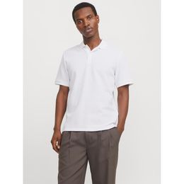 Jack & Jones Jack & Jones Herren Poloshirt &raquo;JJEAUSTIN POLO SS NOOS&laquo; Materialmix, regular fit wei&szlig; 3XL