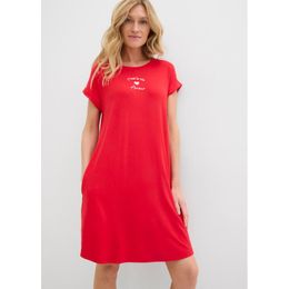 bonprix Damen bonprix Jerseykleid lockere Passform, aus Viskose und Elasthan, mit Rundhalsausschnitt 40/42 (M), N-Gr