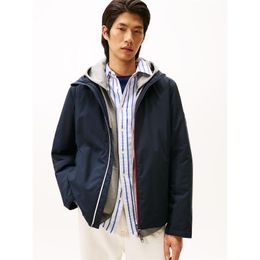 Tommy Hilfiger Herren Funktionsjacke &raquo;HOODED JACKET&laquo; mit Kapuze Kapuzenjacke Freizeitjacke &Uuml;bergangsjacke Funktionsjacke blau XL
