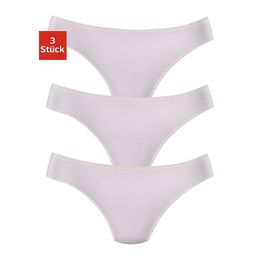 Lascana Damen Lascana String &raquo;aus hochwertiger Modal-Qualit&auml;t&laquo; 3er-Pack wei&szlig; 32/34