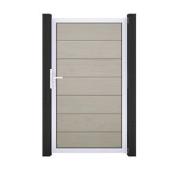 GroJa Einzeltor 'Solid Grande' BPC/Aluminium sandfarben/silber 100 x 180 cm