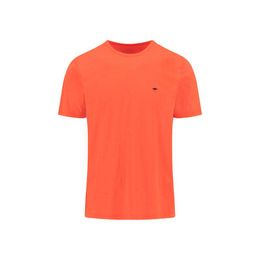 Fynch-Hatton Herren Fynch-Hatton T-Shirt regular fit, unifarben, mit Logo Stickerei orange M