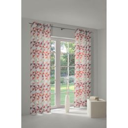 WIRTH Vorhang &raquo;Berlare&laquo; &Ouml;sen 1 Stk. tlg. orange Jacquard, Baumwolle, Polyester 145cm, &Ouml;sen, 132cm