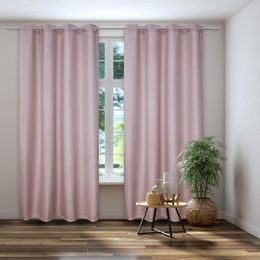 Kutti Vorhang &raquo;Dimout&laquo; &Ouml;sen 1 Stk. tlg. Verdunkelung, Thermo, isolierend, einfarbig rosa Polyester 245cm, &Ouml;sen, 140cm