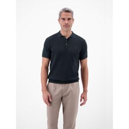 Lerros Herren Lerros Poloshirt mit Strick-Struktur schwarz L