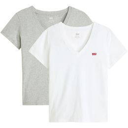 Levi's Levi's Damen T-Shirt &raquo;VNECK TEE 2 PACK&laquo; Packung, 2 Stk. wei&szlig; L (40)