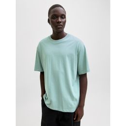 Jack & Jones Jack & Jones Herren Oversize-Shirt &raquo;JJEBRADLEY Oversize T-Shirt mit klassischem Rundhalsausschnitt&laquo; mit gek&auml;mmten Jersey gr&uuml;n L