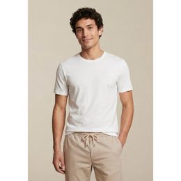Fynch-Hatton Herren Fynch-Hatton T-Shirt &raquo;Fynch-Hatton Basic T-Shirt&laquo; Sommershirt in unifarben, mit Logostickerei wei&szlig; XXL (60/62)