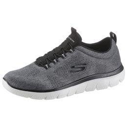 Skechers Herren Slip-On Sneaker &raquo;SUMMITS&laquo; Freizeitschuh, Slipper, Komfortschuh mit elastischer Bungee-Schn&uuml;rung schwarz-wei&szlig; 48,5