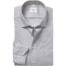 MARVELIS Herren MARVELIS Langarmhemd Businesshemd, Basic, New-Kentkragen, leicht tailliert grau 39, N-Gr