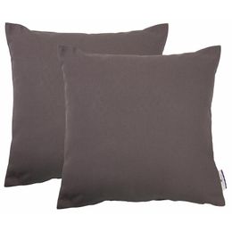 Tom Tailor HOME Dekokissen &raquo;Dove&laquo; unifarben, Kissenh&uuml;llen ohne F&uuml;llung, 2er Pack grau Baumwolle B/L: 38cm x 38cm, 2 Stk.