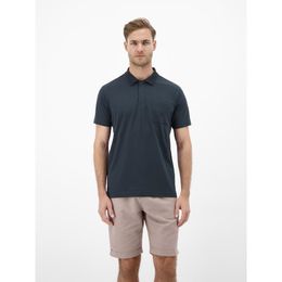 Lerros Herren Lerros Poloshirt mit Logo Stickerei blau L