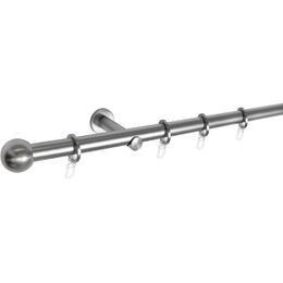 mydeco Gardinenstange &raquo;Ball&laquo; &Oslash; 16 mm 1 l&auml;ufig-l&auml;ufig Fixma&szlig; silber Aluminium B/L: 120cm &Oslash; 16mm, 1 Stk., 1 l&auml;ufig