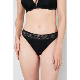 JOOP! Damen JOOP! Tanga &raquo;Beautiful&laquo; florale Spitze, Stretch-Bund, elastisch schwarz 40