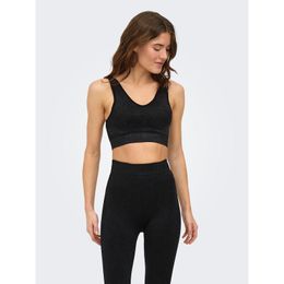 Only Play Damen Only Play Sport-BH &raquo;ONPEDDA-2 SEAM BRA NOOS&laquo; Regular Fit, aus Polyamid und Elasthan, atmungsaktiv, ohne Verschluss schwarz L, N-Gr