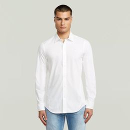G-Star Raw G-Star Herren G-STAR Langarmhemd &raquo;Uniform Slim Shirt ls&laquo; mit gesticktem Logo wei&szlig; M, N-Gr