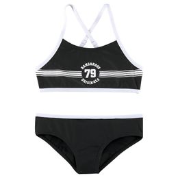Kangaroos M&auml;dchen Kangaroos Bustier-Bikini &raquo;Sporty&laquo; mit sportlichem Frontdruck schwarz 170/176, N-Gr