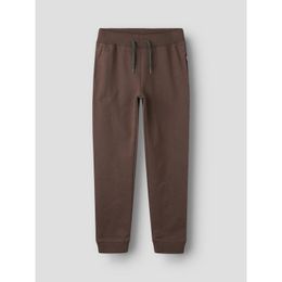 name it Jungen Jogginghose &raquo;NKMSWEAT f&uuml;r Jungen mit verstellbarem Bund und Kordelzug&laquo; unifarben, casual, regular fit, Baumwollmix, Rundhals braun 158,