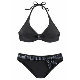 Buffalo Set: B&uuml;gel-Bikini schwarz Gr. 38 Cup C. Mit Seitlichen St&auml;bchen Und Mit B&uuml;gel