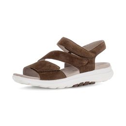 Rollingsoft Damen rollingsoft Riemchensandale Keilabsatz, Sandalette mit typischer Laufsohle, G-Weite (=weit) braun 44