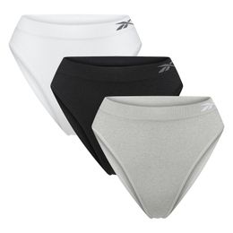 Reebok Damen Slip ohne st&ouml;rende N&auml;hte, eng, basic, bequem, mit Logo, breiter Bund schwarz-wei&szlig; S