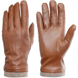 Pearlwood Damen Pearlwood Lederhandschuhe Gummizug am Handgelenk, gef&uuml;ttert, Touchscreen-kompatibel braun 7