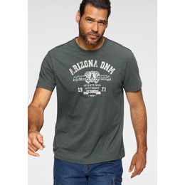 Arizona Herren T-Shirt Kurzarm, melierte Optik, Rundhalsausschnitt, aus Single Jersey gr&uuml;n 4XL (68/70)