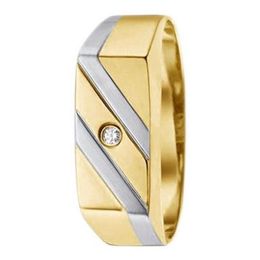 Firetti Herren Goldring &raquo;Schmuck Geschenk Gold 333 Herrenring Goldring Siegelring&laquo; mit Brillant gold 22, 0,02 P2 = erkennbare Einschl&uuml;sse, Diamanten 